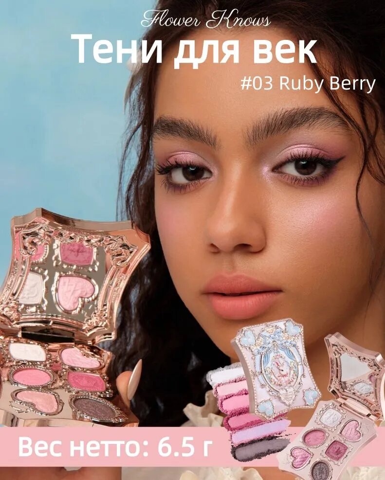 Палитра теней для век Flower Knows Bunny Garden - 03 Ruby Berry