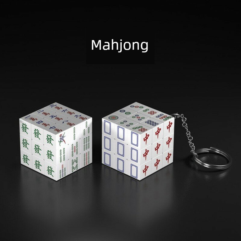 Мини-брелок 3 см с тайлами маджонга для сумки и телефона, обучающая головоломка для снятия стресса