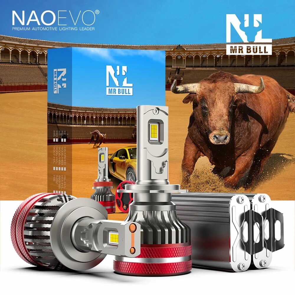 Светодиодные лампы NAOEVO NL 180W H7 H4 H11 Canbus 880 HB1 9004 HB3 9005 HB4 9006 9012 12В, H7