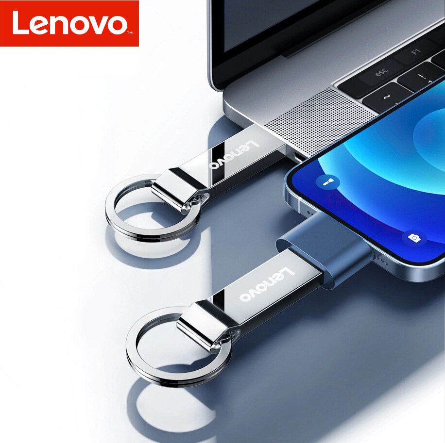 USB-флешка с ключевой цепочкой для предотвращения потери, хромированное покрытие, 128 ГБ вместимости для