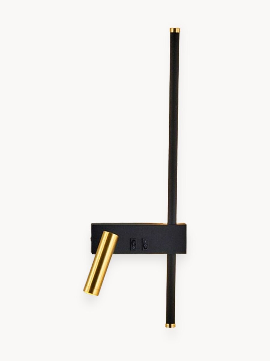 Настенный светильник светодиодный XX-1 R (правый) черный матовый, 13W, бра, поворотный с выключателем