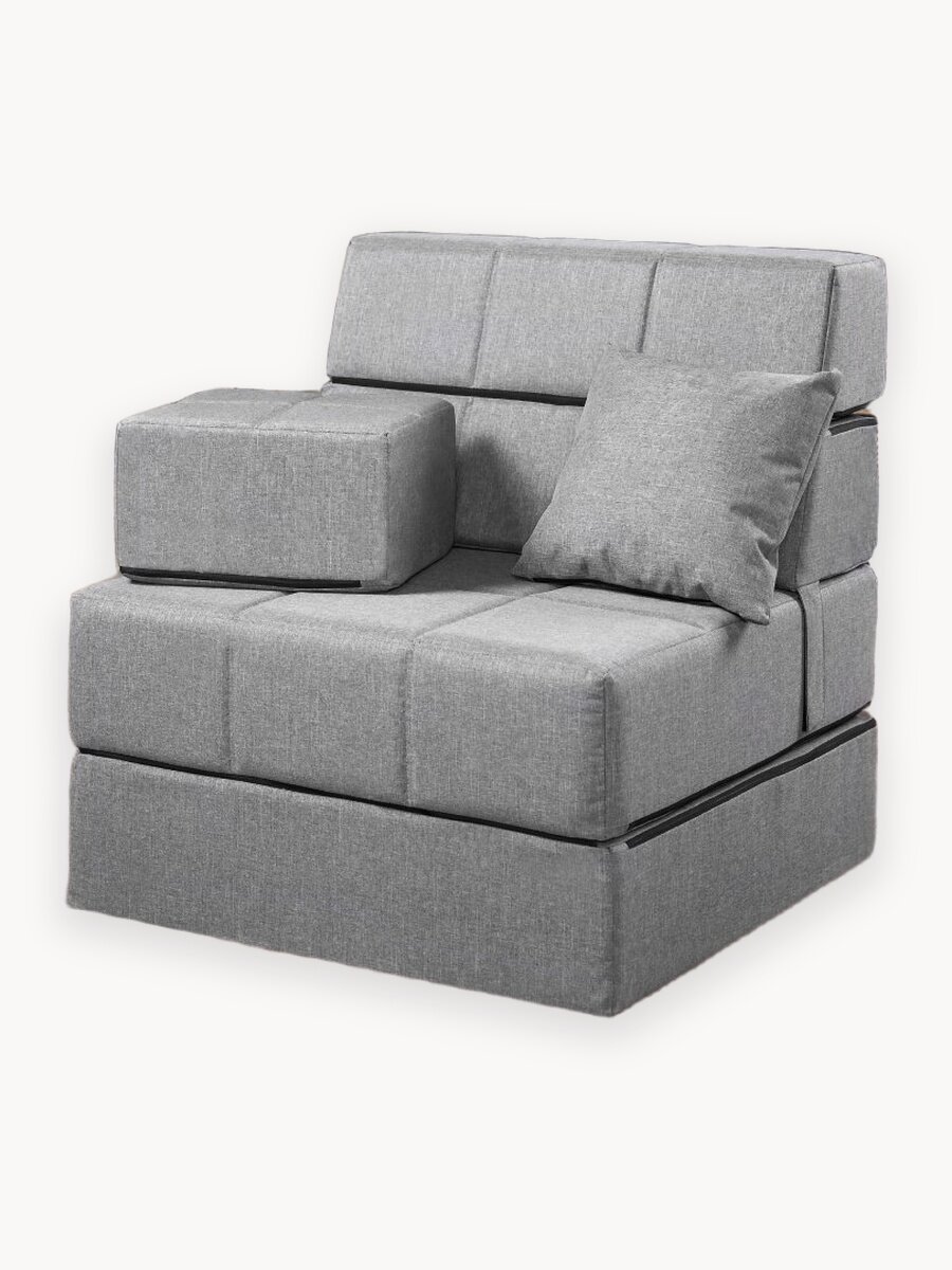 Кресло-кровать бескаркасное трансформер CUBes FOAM MaxiCubes, платиновый, раскладной