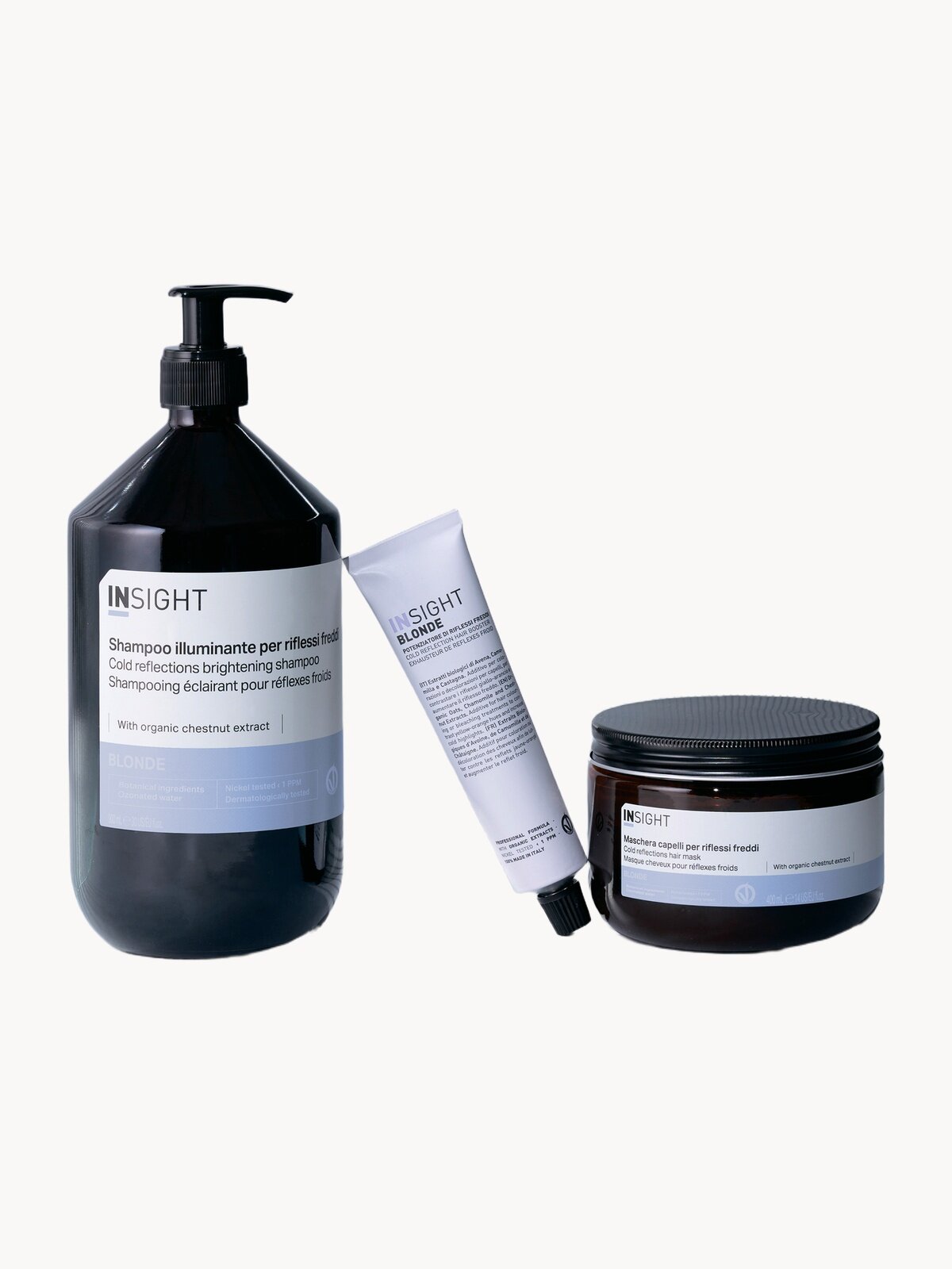 INSIGHT Шампунь для поддержания холодных оттенков Blonde с органическим экстрактом овса, 350 мл