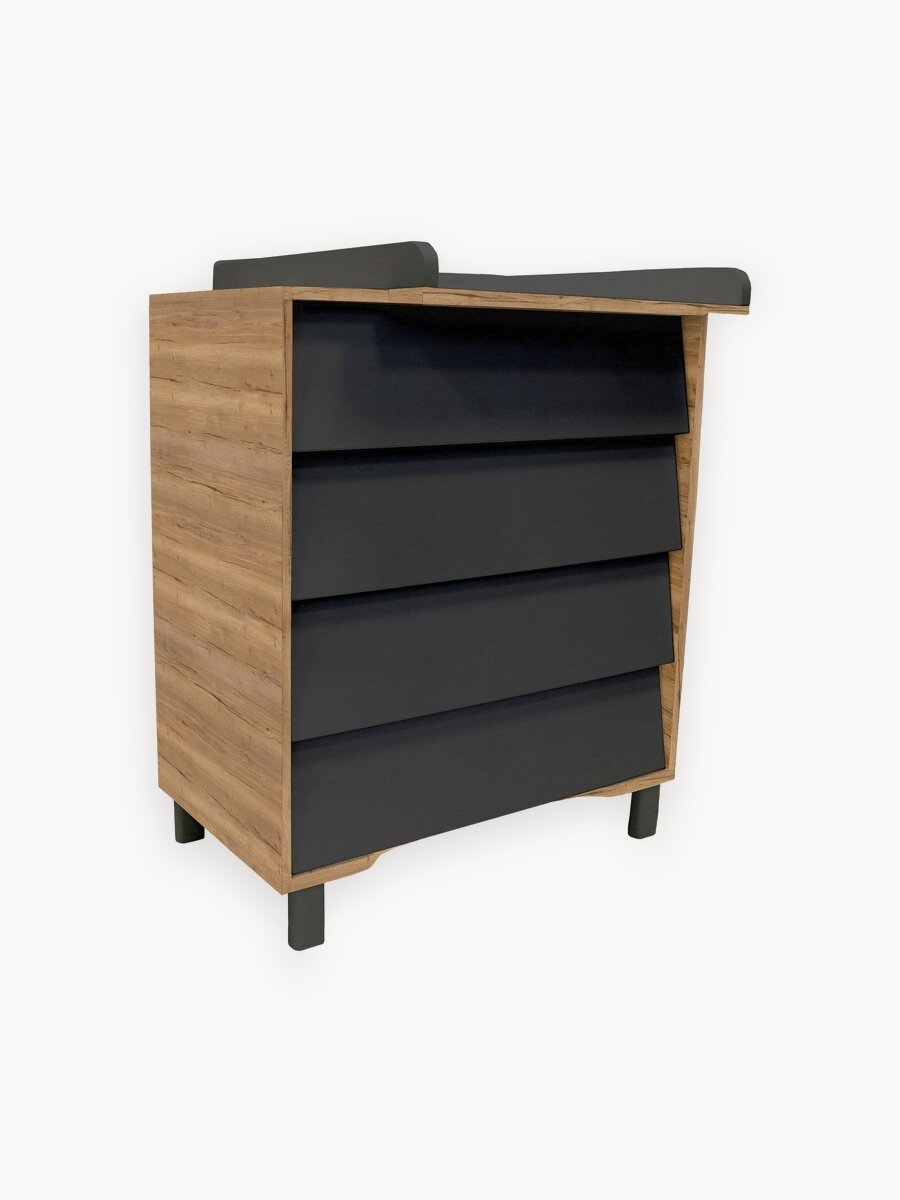 Пеленальный комод Sweet Baby Dante Темно серый/натуральный