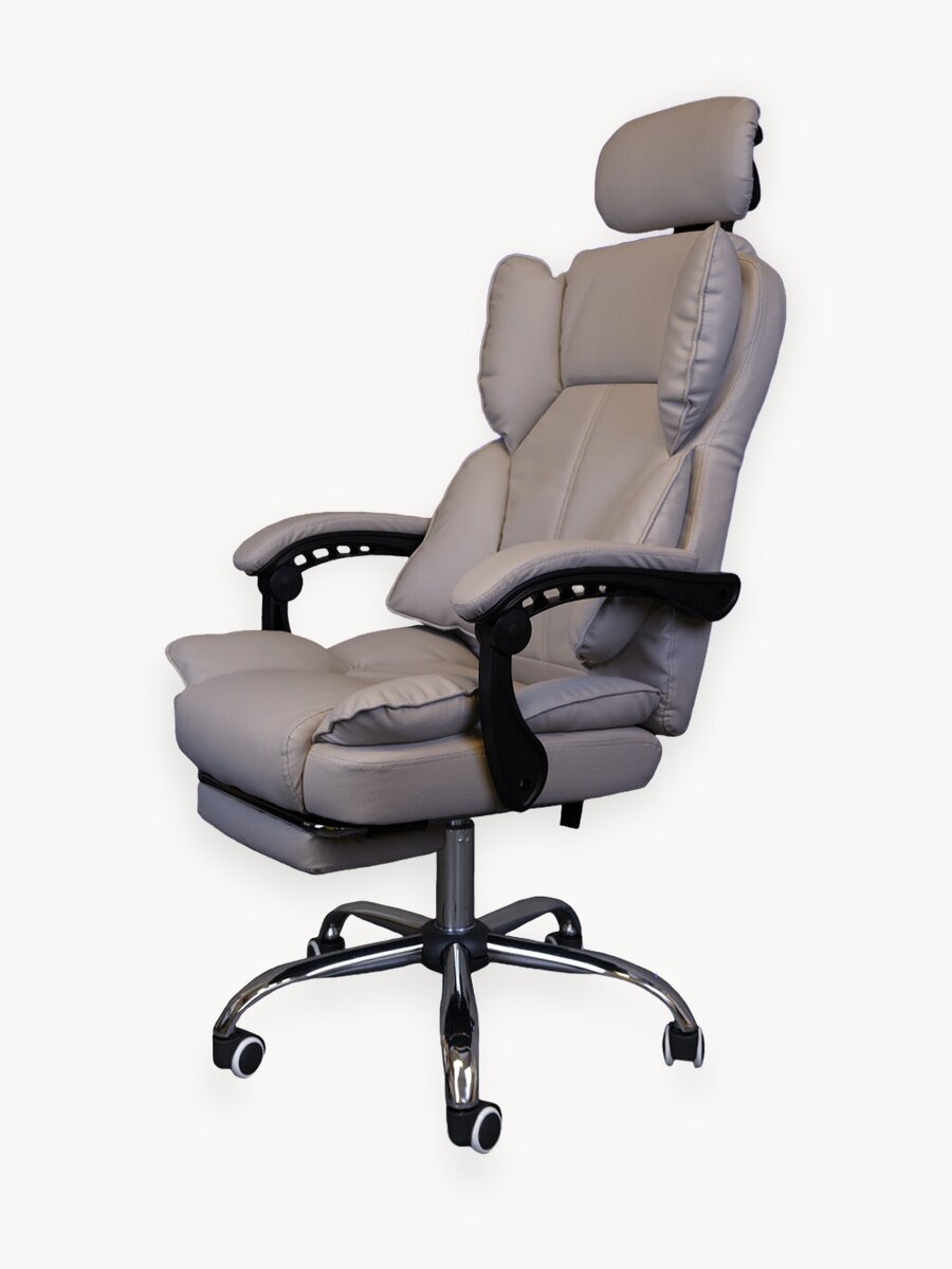 Компьютерное кресло с подголовником, цвет бежевый