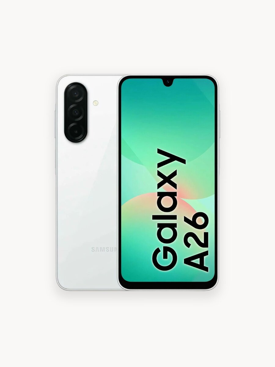 Смартфон Samsung Galaxy A26, 8/256ГБ, Dual SIM, NFC, 6.7", Android 15, белый
