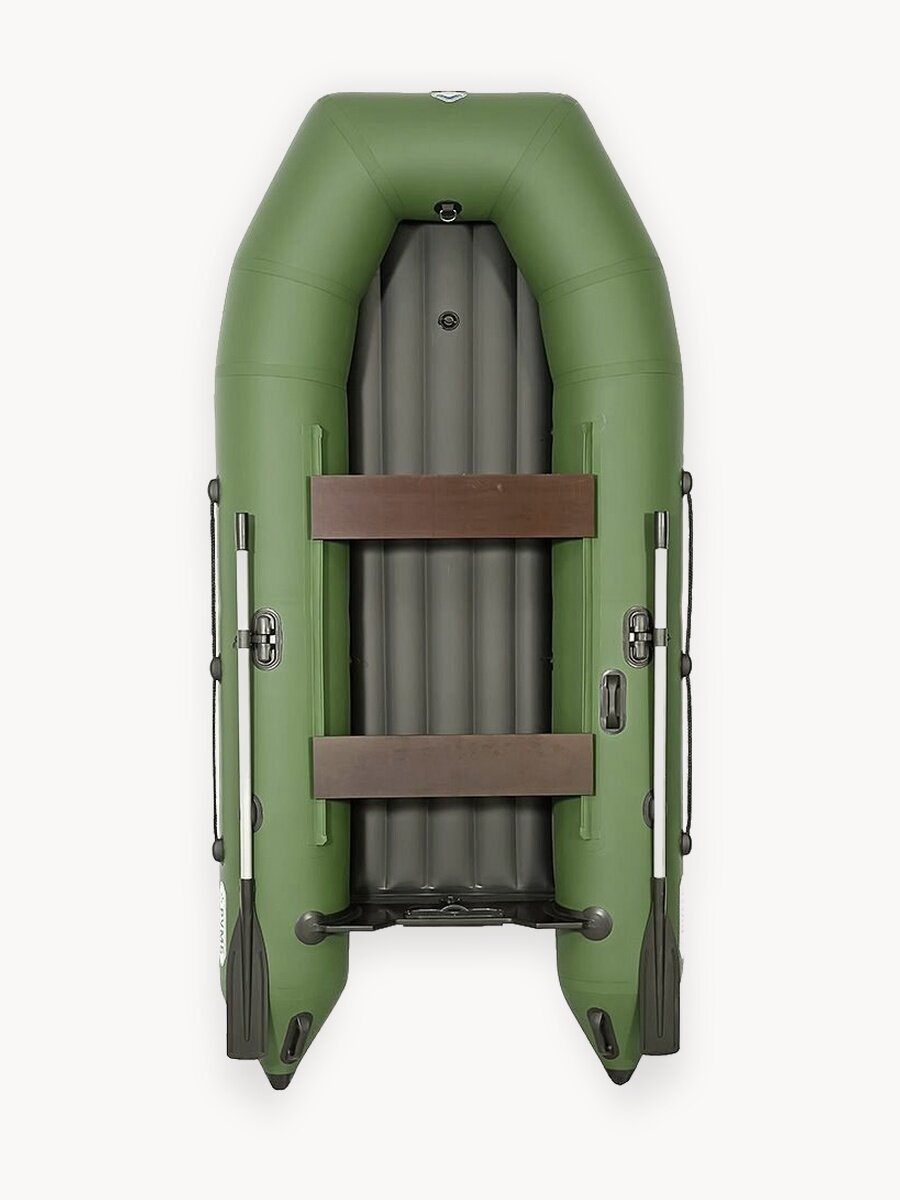 Лодка ПВХ под мотор Румб 325 НДНД, надувная для рыбалки, цвет зеленый