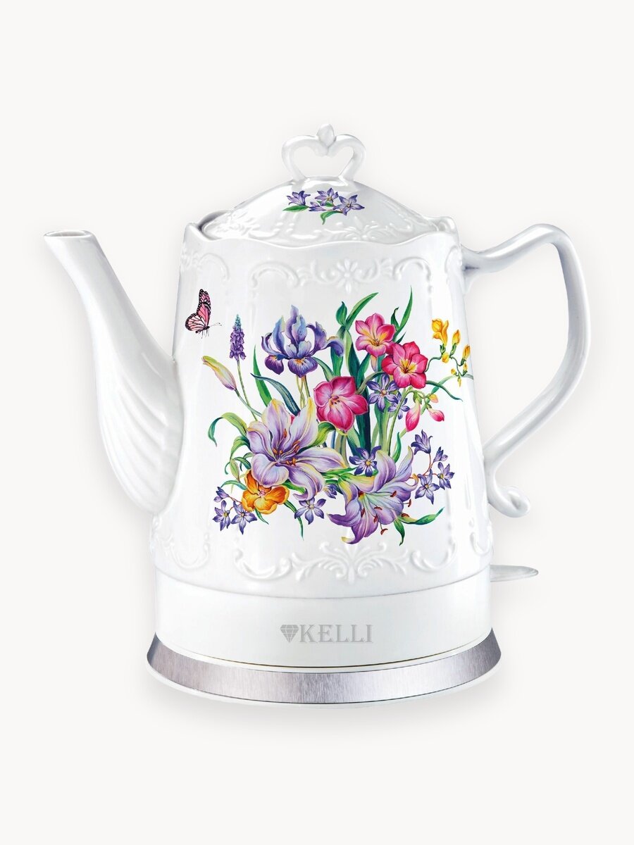 Чайник Kelli, керамический, 2200Вт, 1.7л, вращение на 360°, автоотключение