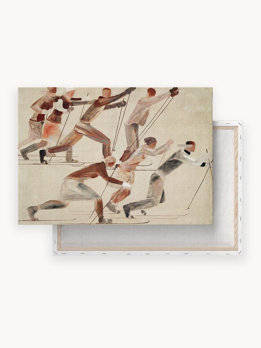 Картина на холсте, репродукция / Дейнека Александр Александрович - Лыжники / Размер 30 x 40 см