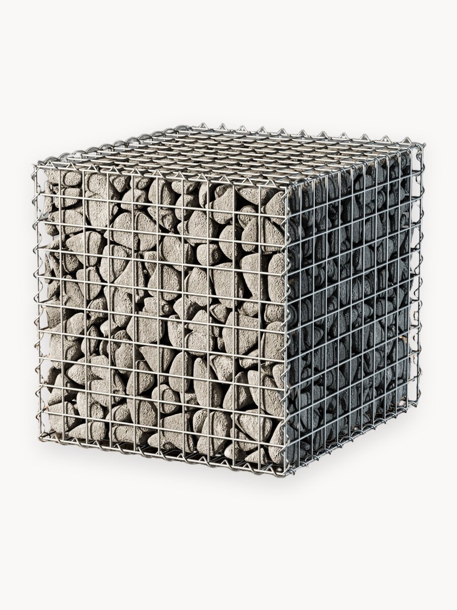 Габион кашпо StoneEdge 40 куб 40×40×40 см, сетка 50х50, для сада и террасы, оцинковка