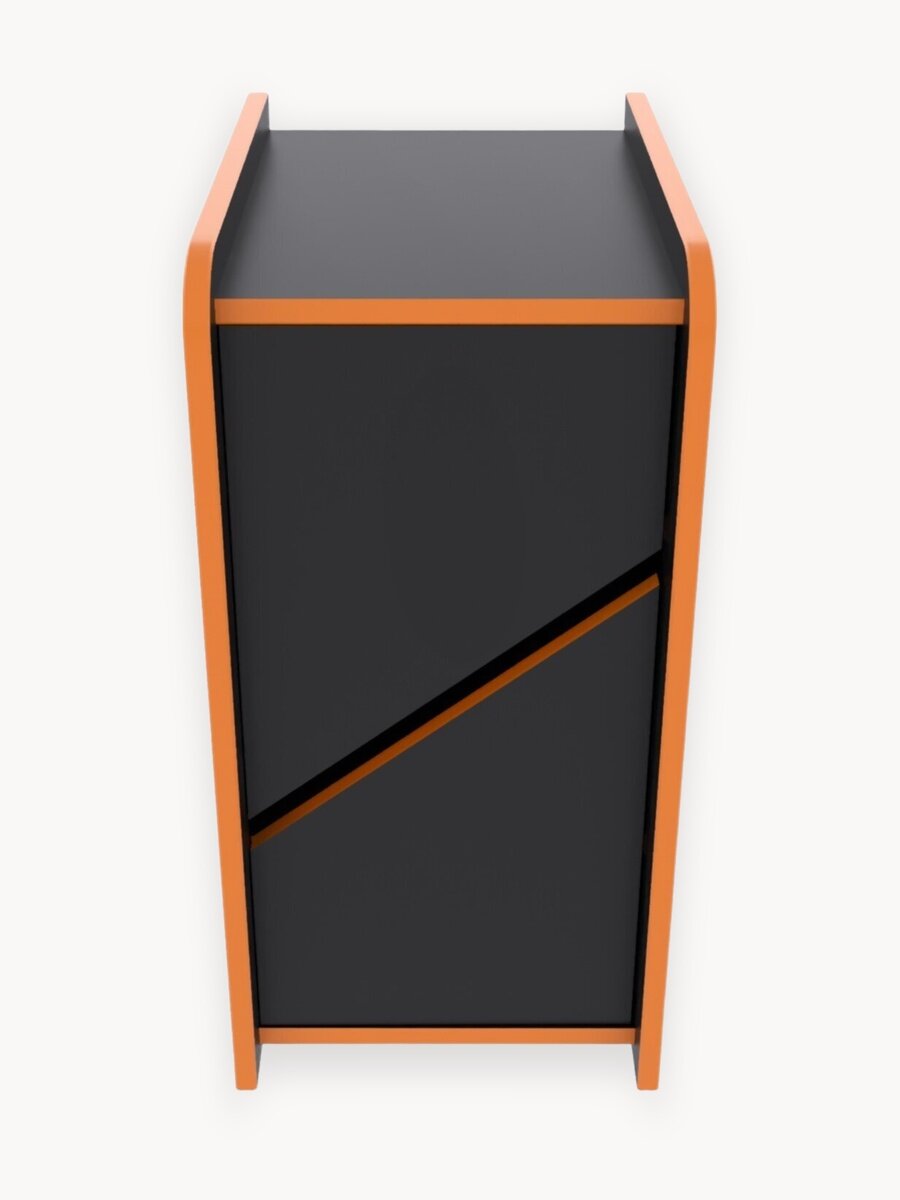 Тумба "Мини", чёрная с оранжевой кромкой
