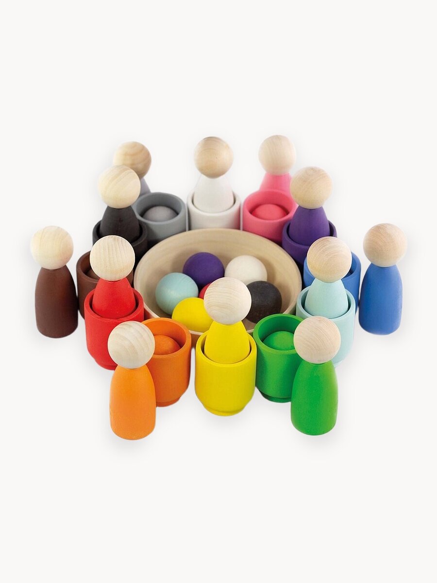 Сортер Гномики большие, деревянные развивающие игрушки Монтессори Ulanik