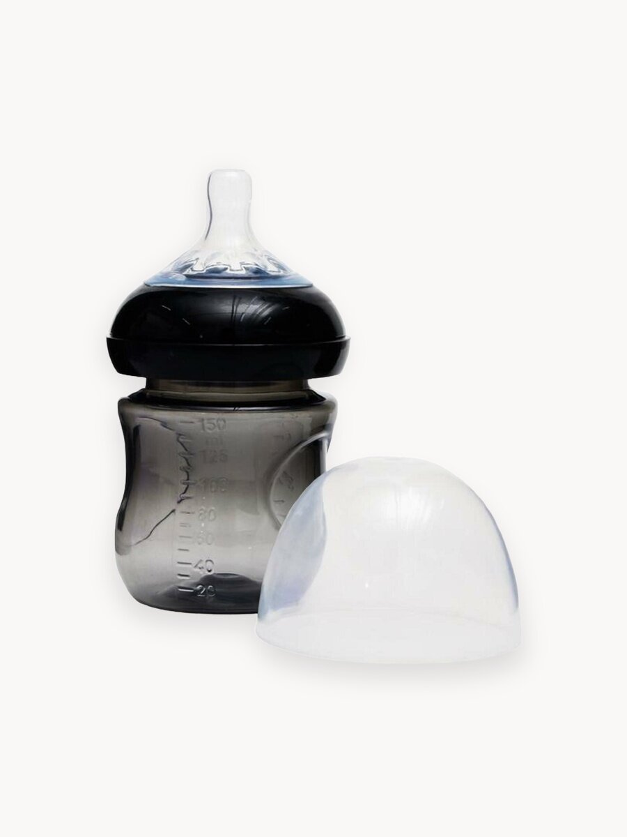 Бутылочка для кормления, 150 мл, от 6 мес, широкое горло, цвет черный