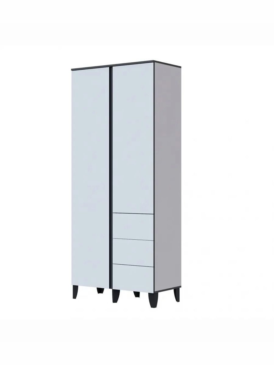 Шкаф Амара (гостиная) 2100х900х452 белый/серый графит, тэкс
