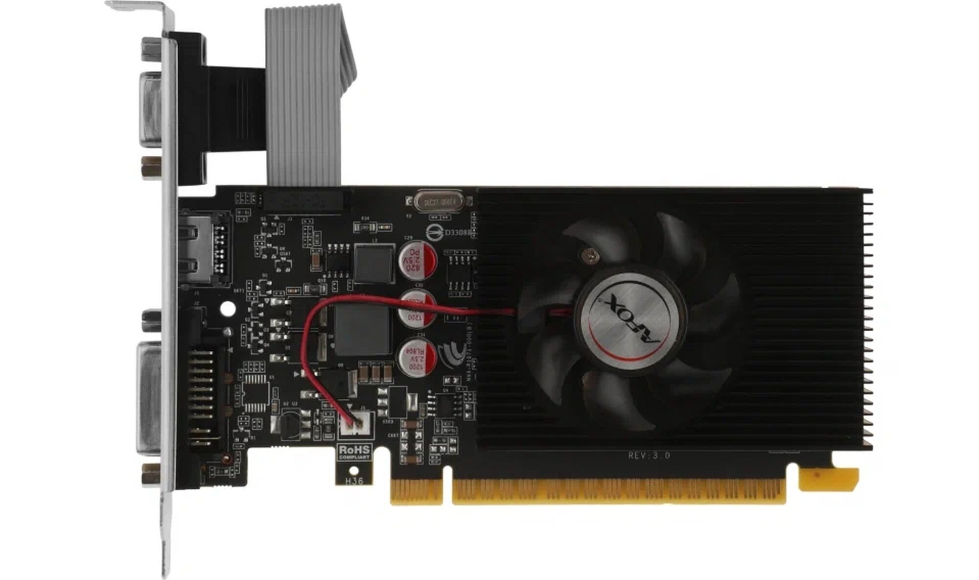 Видеокарта Afox AF730-4096D3L6, 4ГБ GDDR3, PCI-E, 700МГц, 128бит, 3 монитора