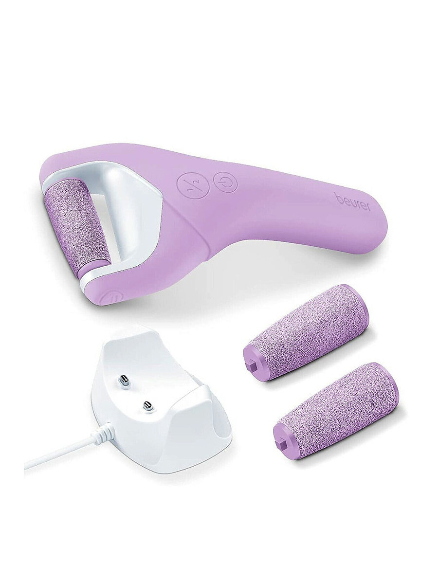 Электрическая роликовая пилка для ног Beurer MP 59 Wet & Dry, аккумуляторная пемза с 2 насадками, прибор для удаления ороговевшей кожи и мозолей водонепроницаемый, пилка для пяток