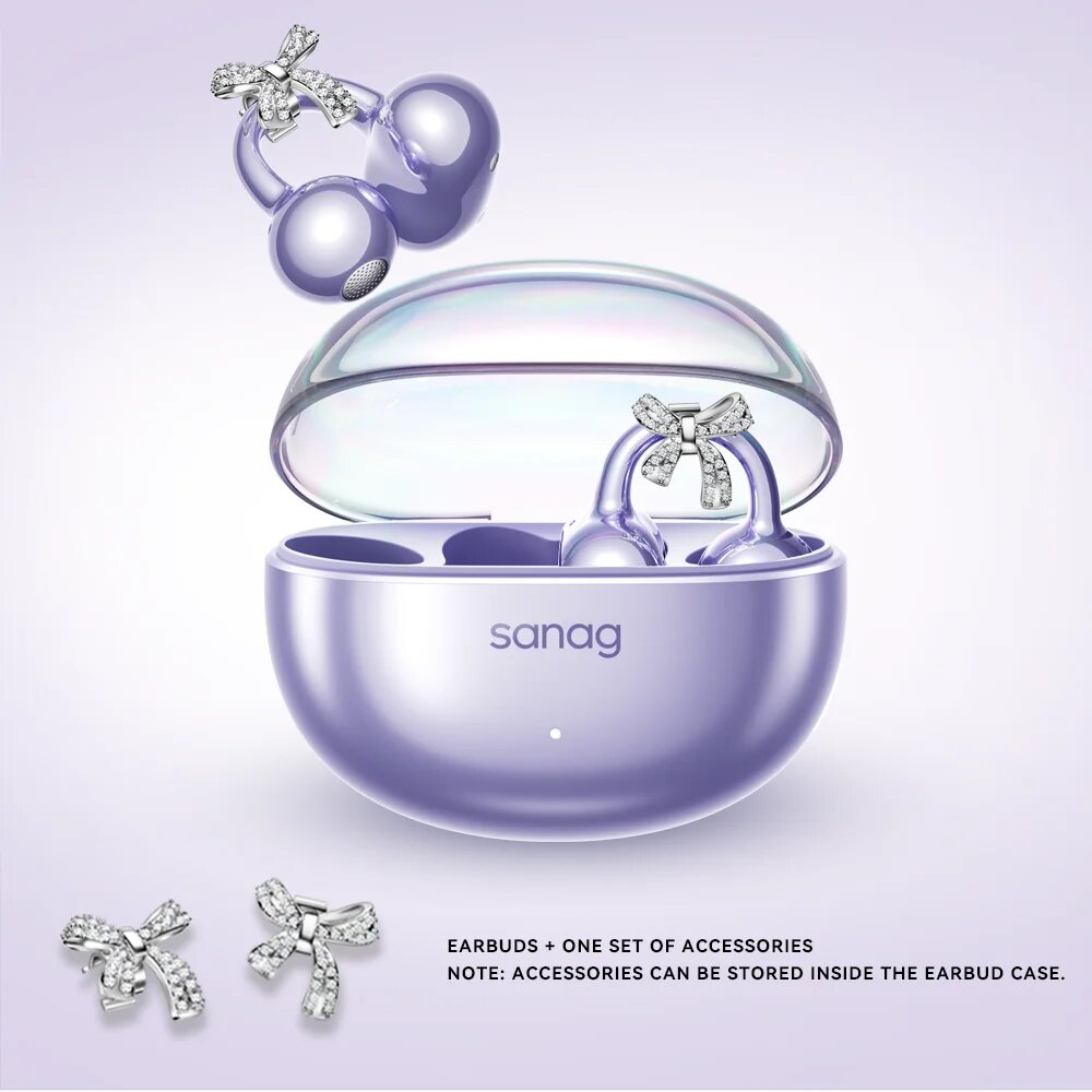 Sanag S6S Nova наушники-серьги Ribbon Purple