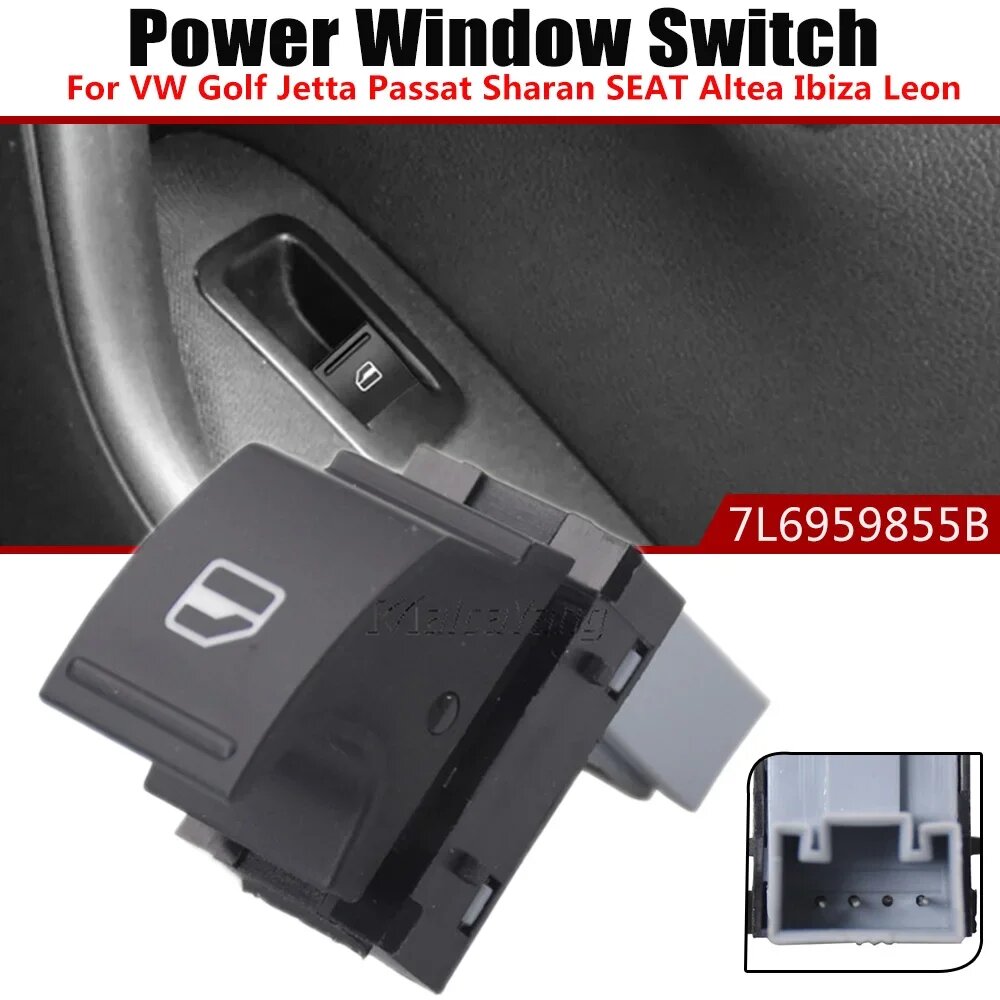 Кнопка управления стеклоподъемником 7L6959855B 1K0959855 для VW Golf MK5 6 Jetta Passat B6 Amarok Polo 6R Sharan Tiguan Touran Touareg