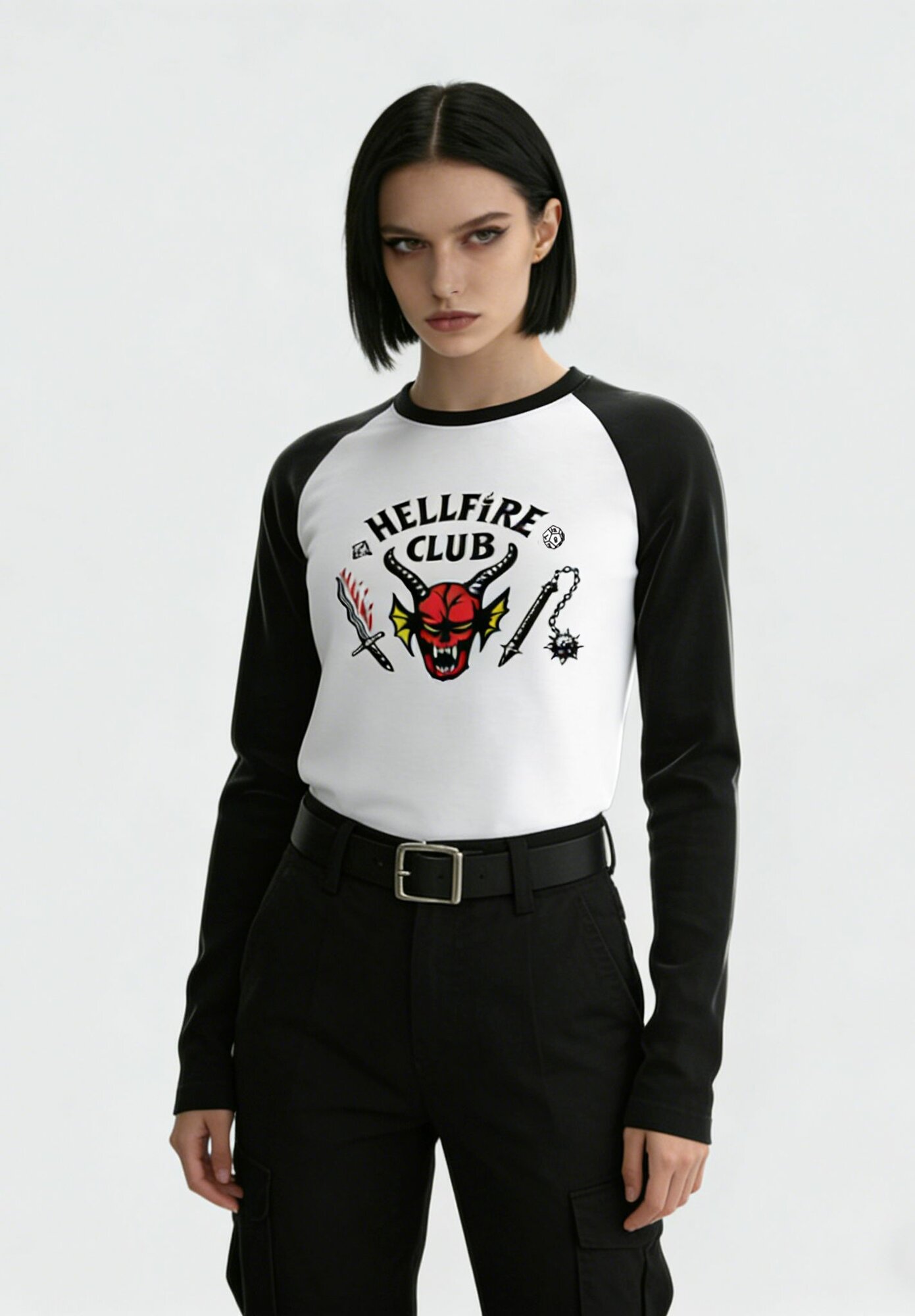 Футболка с длинными рукавами "Клуб Адского Пламени" из сериала "Очень странные дела"