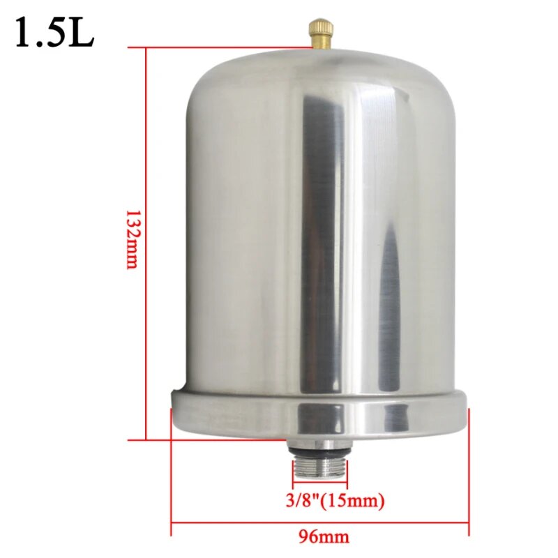 Расширительный бак 1,5 л/2 л для насоса из нержавеющей стали 304 1.5L 15mm