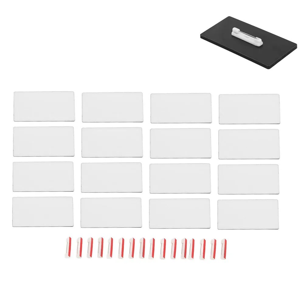 Набор пустых именных бейджей с булавкой и наклейками, 16 шт, красный