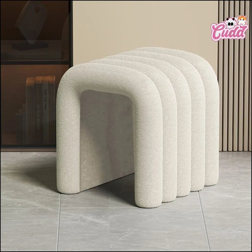 Стул Cudd из ткани букле, 1 шт. Белый цвет, мягкое сиденье, для гостиной, современный дизайн