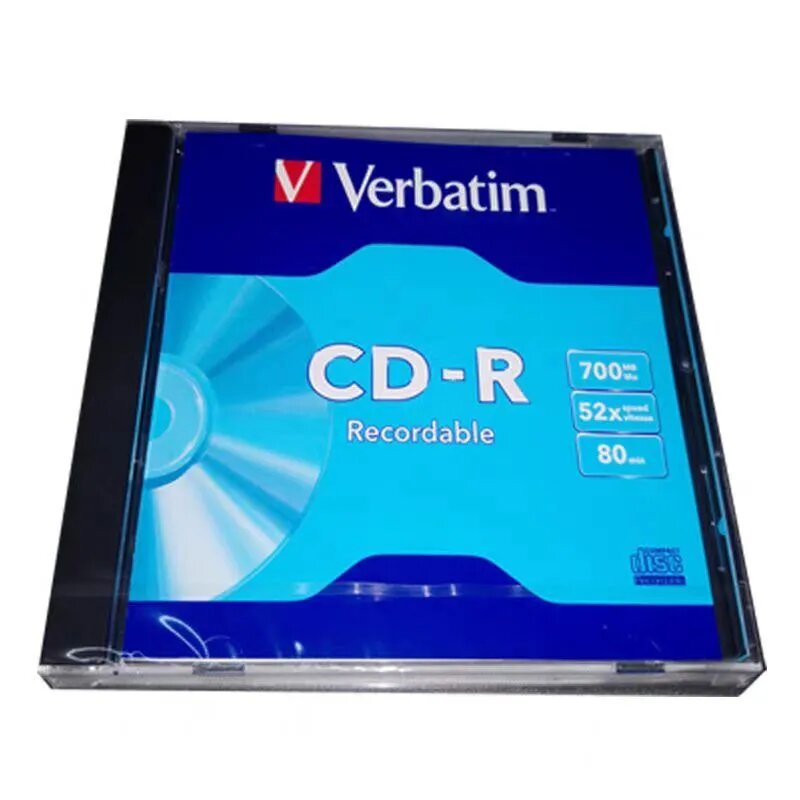 Verbatim CD-R диски для записи, 700 МБ, 52x скорость, 1 шт. в jewel case