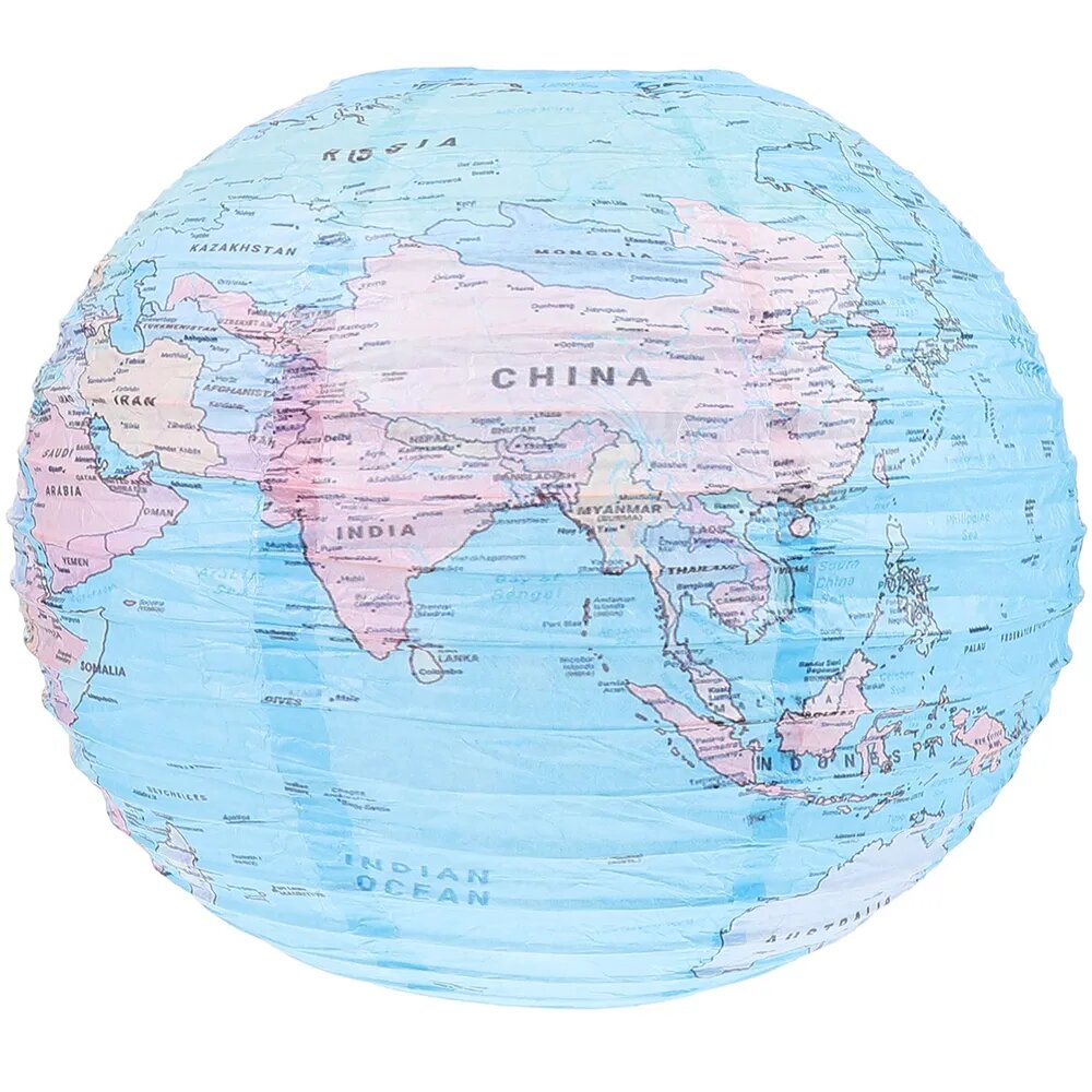 Фонарь Глобус Из Бумаги И Железа, Небесно-Голубой, Для Украшения, 1 Упаковка