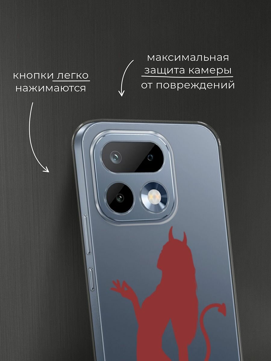 Чехол на Realme 16 Pro / Реалме 16 Про с принтом Devil girl 2, прозрачный — фото 1