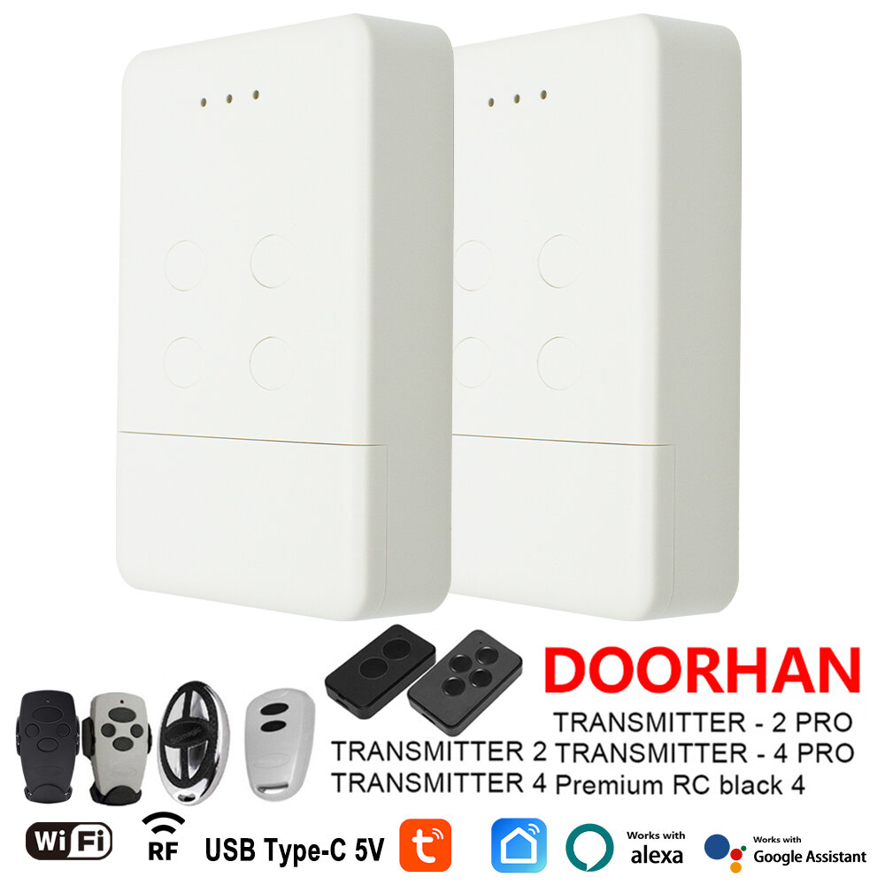 DOORHAN Tuya Smart Wi-Fi устройство открывания гаражных ворот DOORHAN передатчик пульт дистанционного управления для гаража и приложение пульт дистанционного управления в реальном времени,2шт