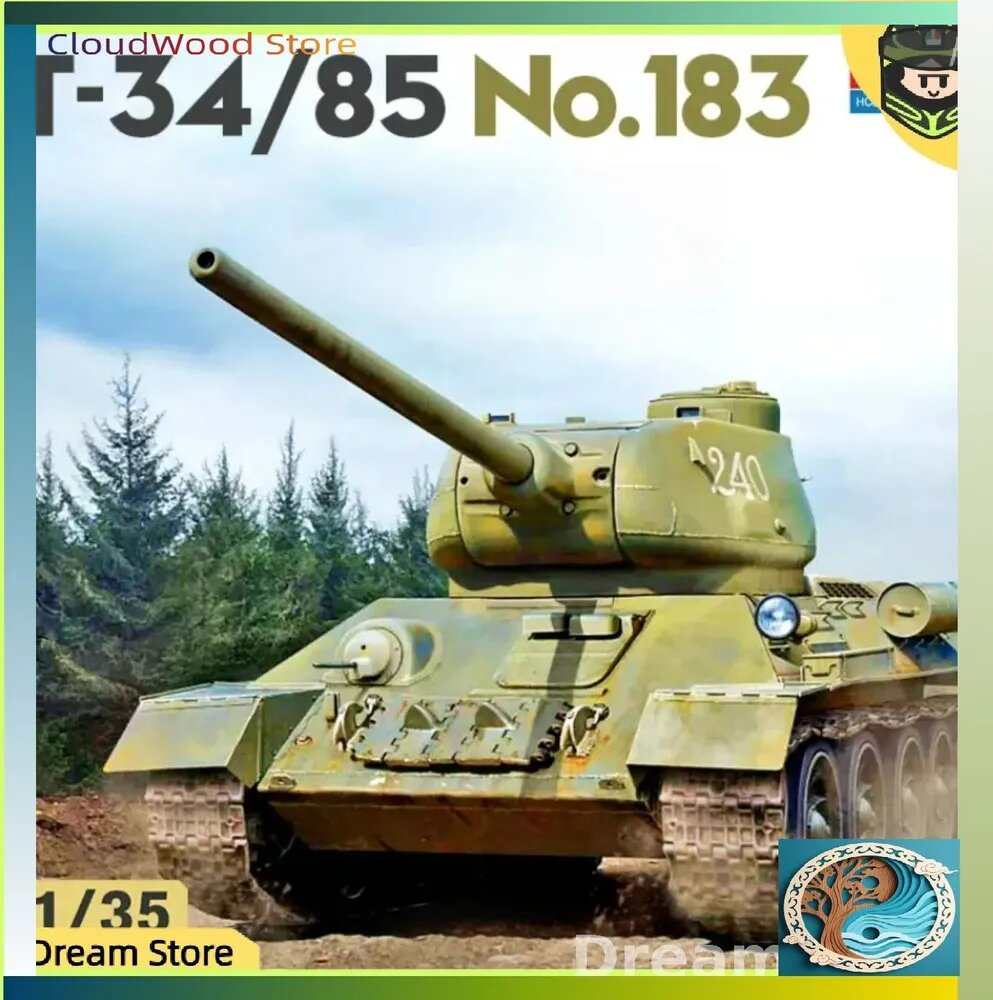 Academy 13554 1/35 T-34/85 No.183 Factory сборная модель танка из ABS пластика
