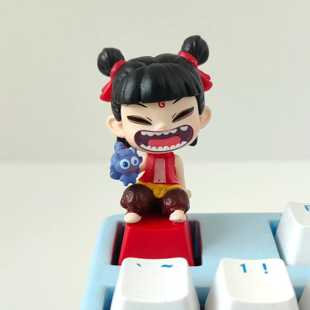Кейкап Nezha для механической клавиатуры, 3D-декор ESC, Demon Child, аниме, настраиваемый, полупрозрачный, кейкап Ao