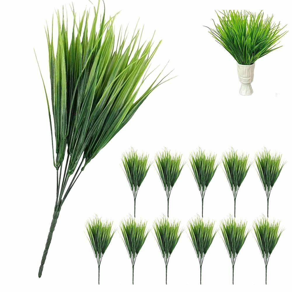 6шт Искусственных растений на открытом воздухе, поддельная Пшеничная трава