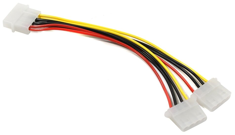 Разветвитель питания от блока питания ПК Molex 4pin папа — 2x Molex 4pin мама 12 вольт