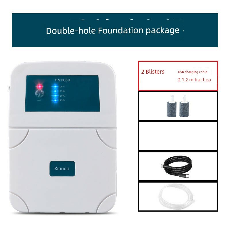Базовый комплект с двумя отверстиями для аэрации рыбалки, двухполярный источник кислорода, DC/AC питание, система