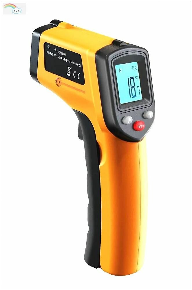 Пирометр (бесконтактный термометр / лазерный измеритель температуры)