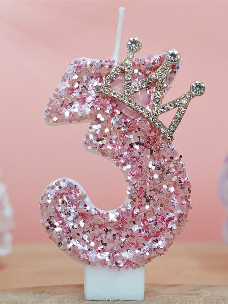 Свечи для торта цифра 0, цифра 1 "3", 7.5 см х 4 см, 1 шт