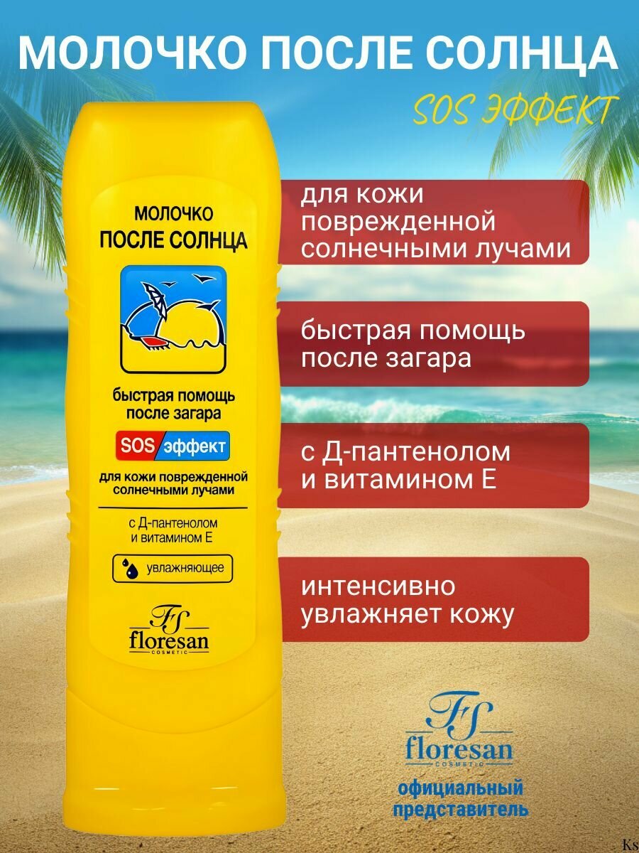FLORESAN Защита от солнца молочко после солнца SOS эффект, 125 мл
