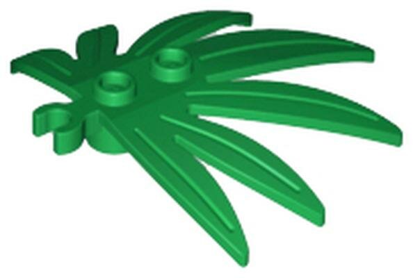 Деталь Lego 10884 Plant Leaves 6 x 5 Swordleaf with Open O Clip Thick