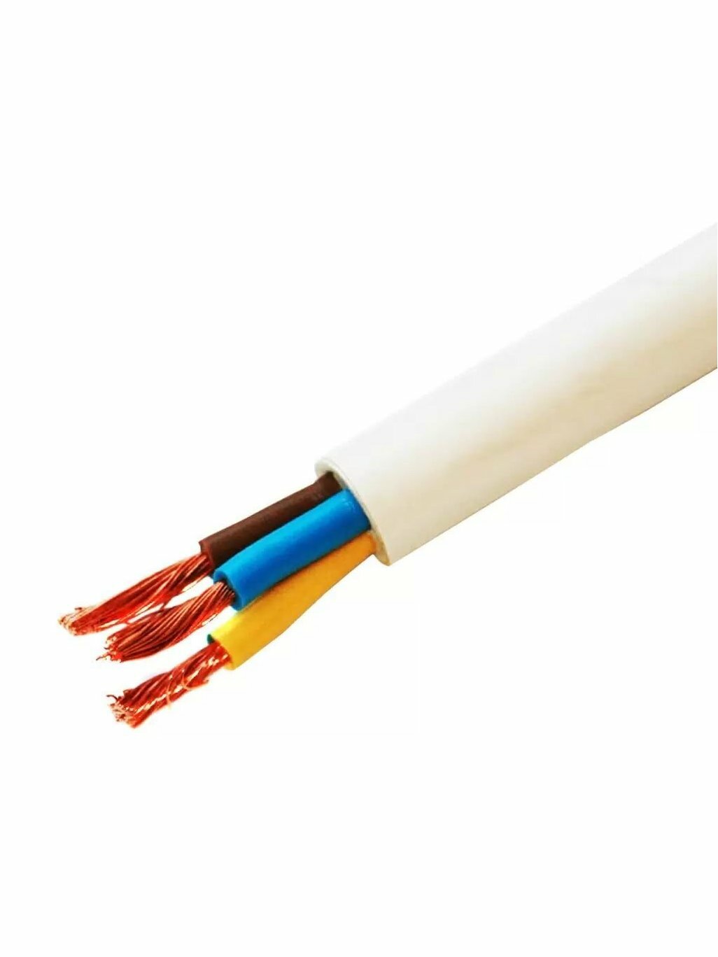 Кабель ПВС 3х2.5 мм² TDM Electric, 5 м, медный гибкий провод для удлинителей и электроприборов, белый, ГОСТ, SQ0118-0008