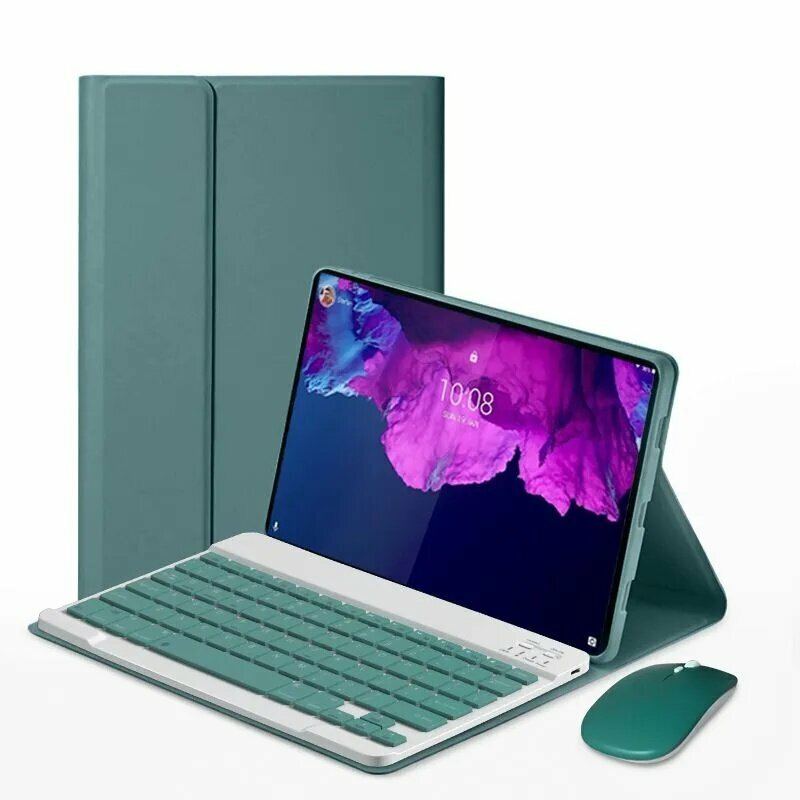 Подходит для Lenovo Tab P11 Pro 11,5 дюймов (TB-J706F TB-J716F). Защитный кожаный чехол для планшета + съемная русская квадратная клавиатура Bluetooth + беспроводная мышь.
