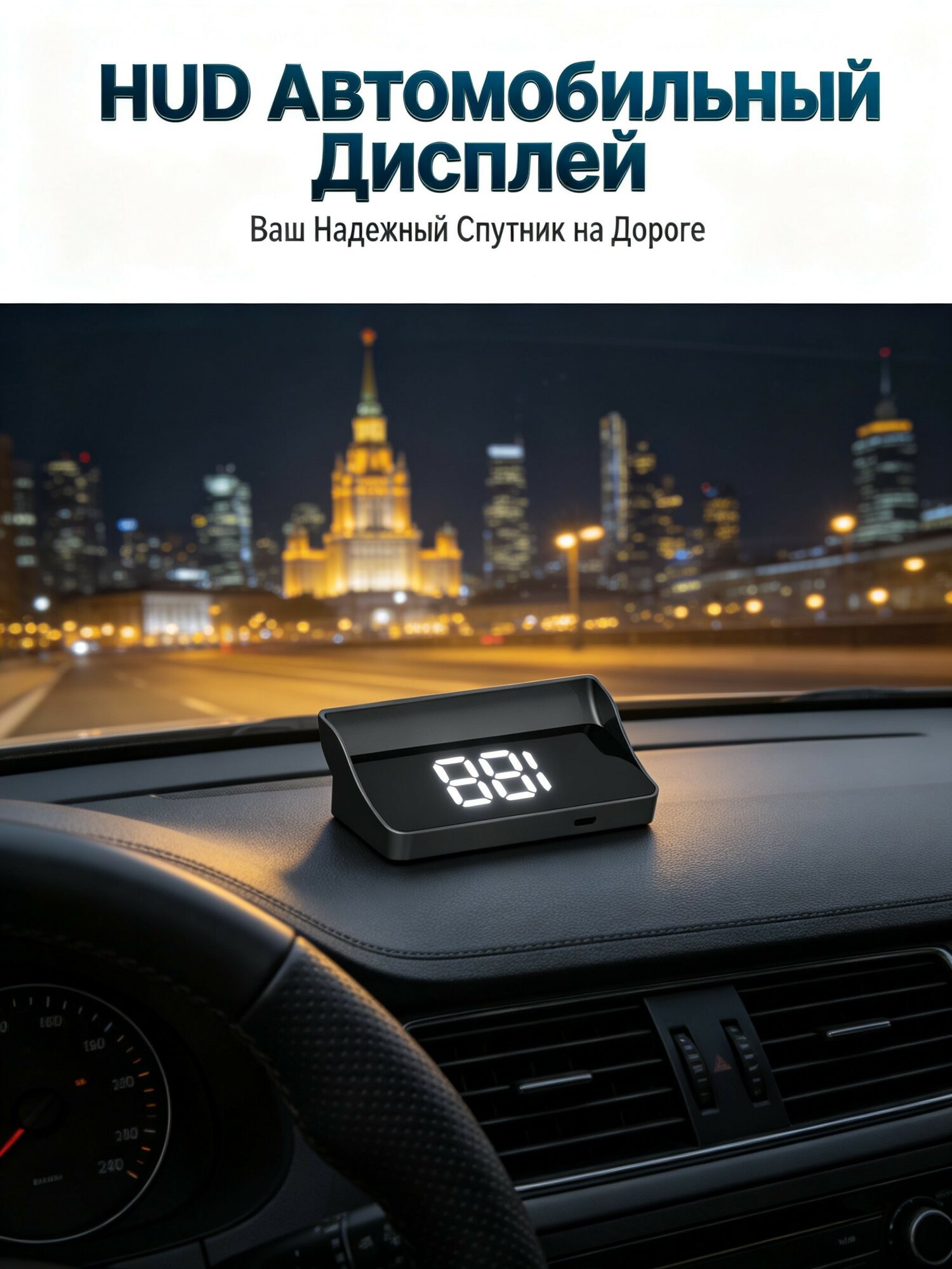 HUD автомобильный универсальный проекционный дисплей спидометра высокой четкости, GPS-проектор скорости на лобовое стекло для авто, автобуса и грузовика