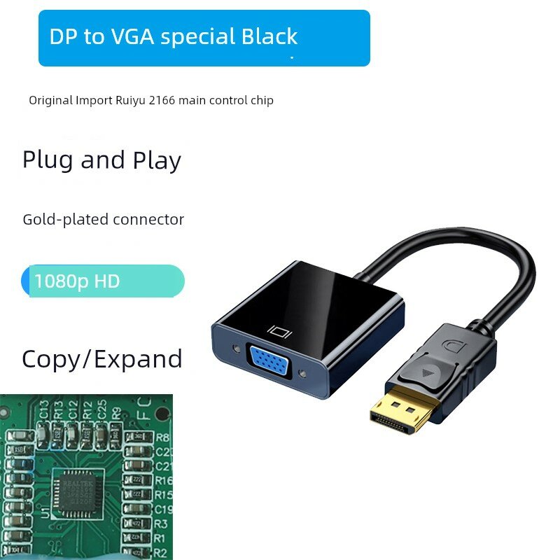 Кабель адаптера dp-vga, компьютерная видеокарта, большой адаптер Displayport, монитор, проектор, преобразование vja