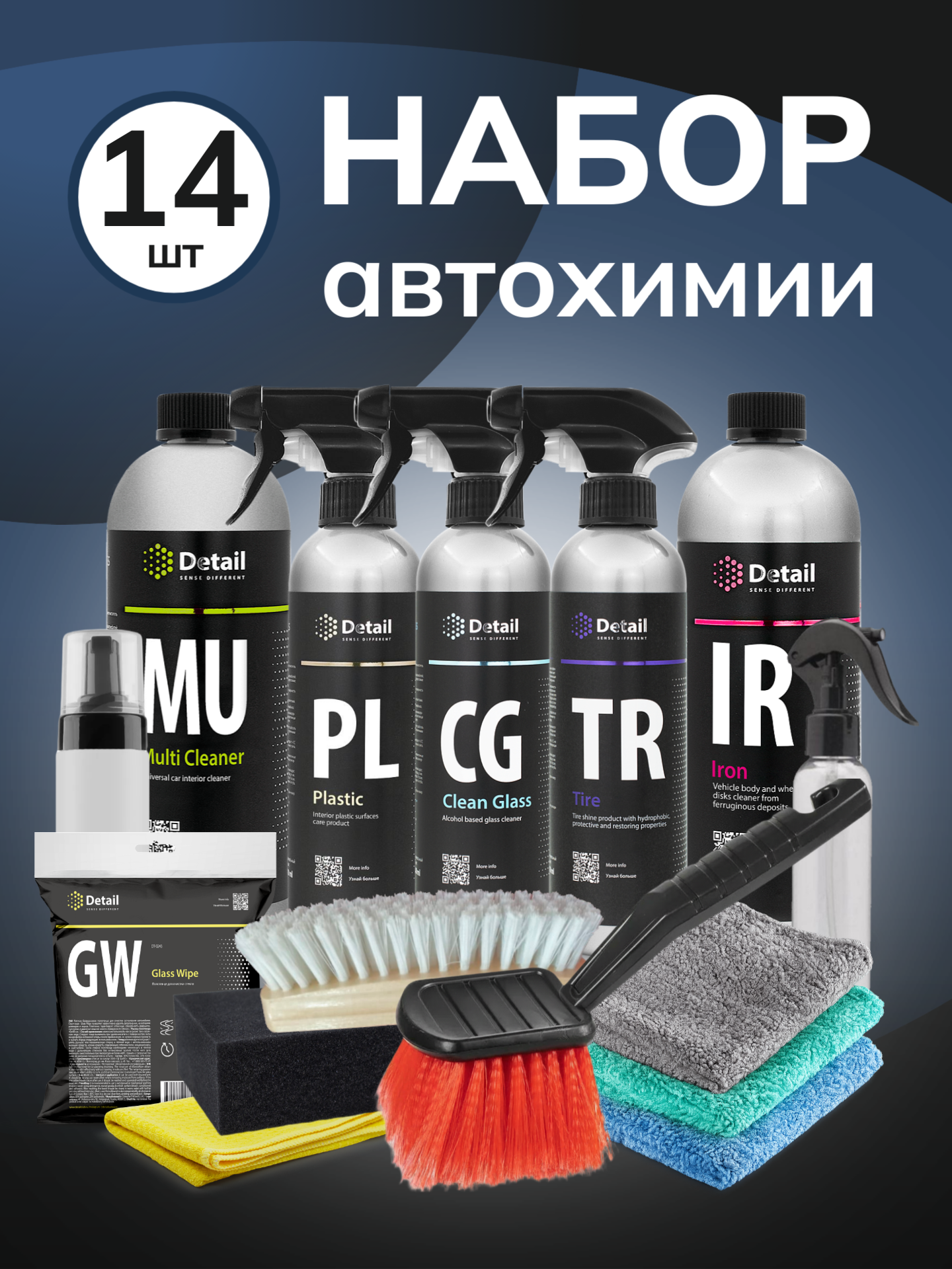 Подарок автомобилисту набор автохимии — чистка салона, уход за пластиком, шинами, дисками и стеклами