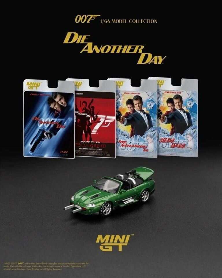 Коллекционная машинка MINI GT 1:64 Jaguar XKR Die Another Day Traditional Chinese Blister Packaging green
