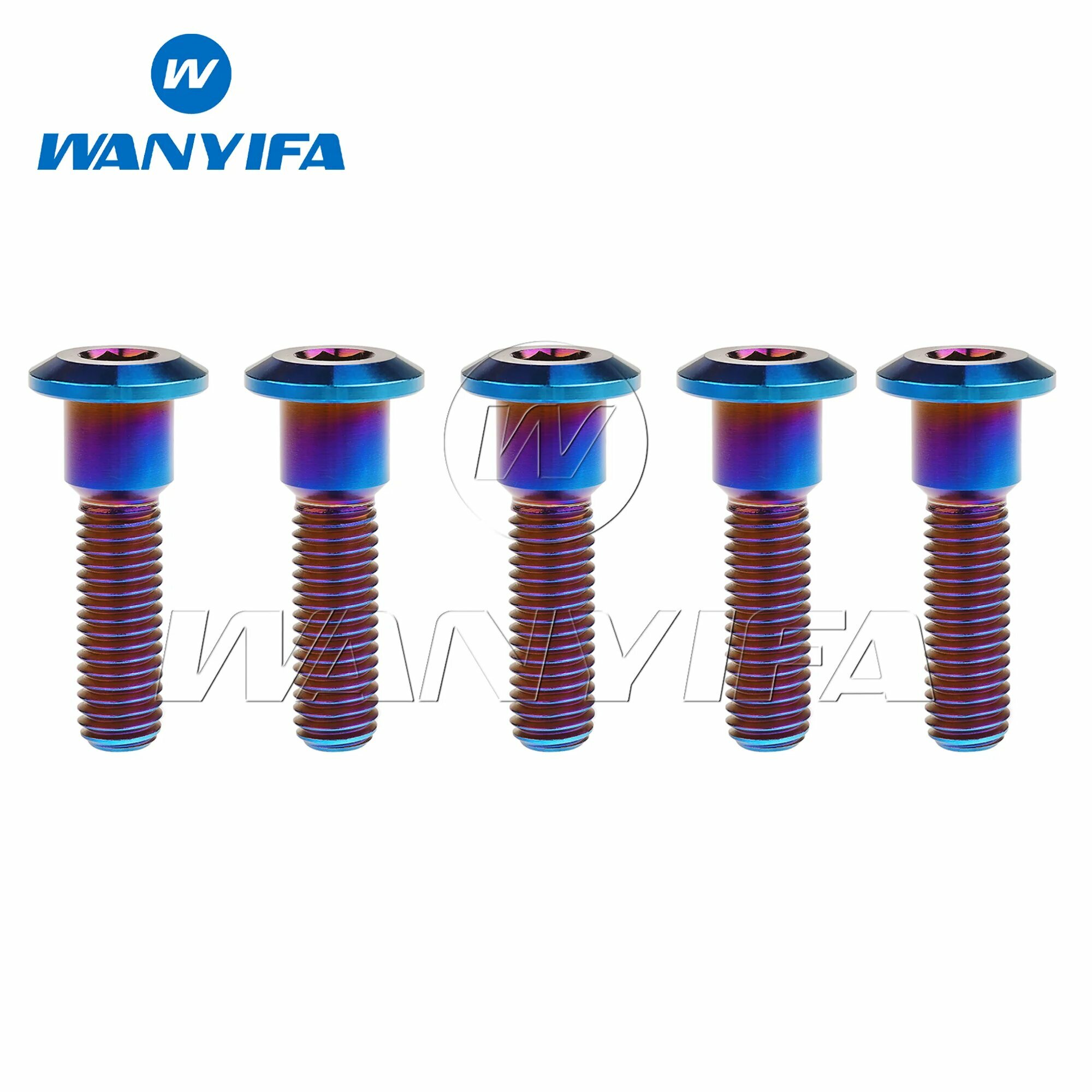Титановые болты Wanyifa M8x20 5 шт. Burnt blue, 33mm