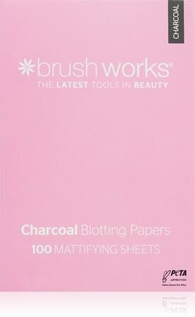 Brushworks Матирующие салфетки Charcoal Blotting Papers, черныи, 100 шт.