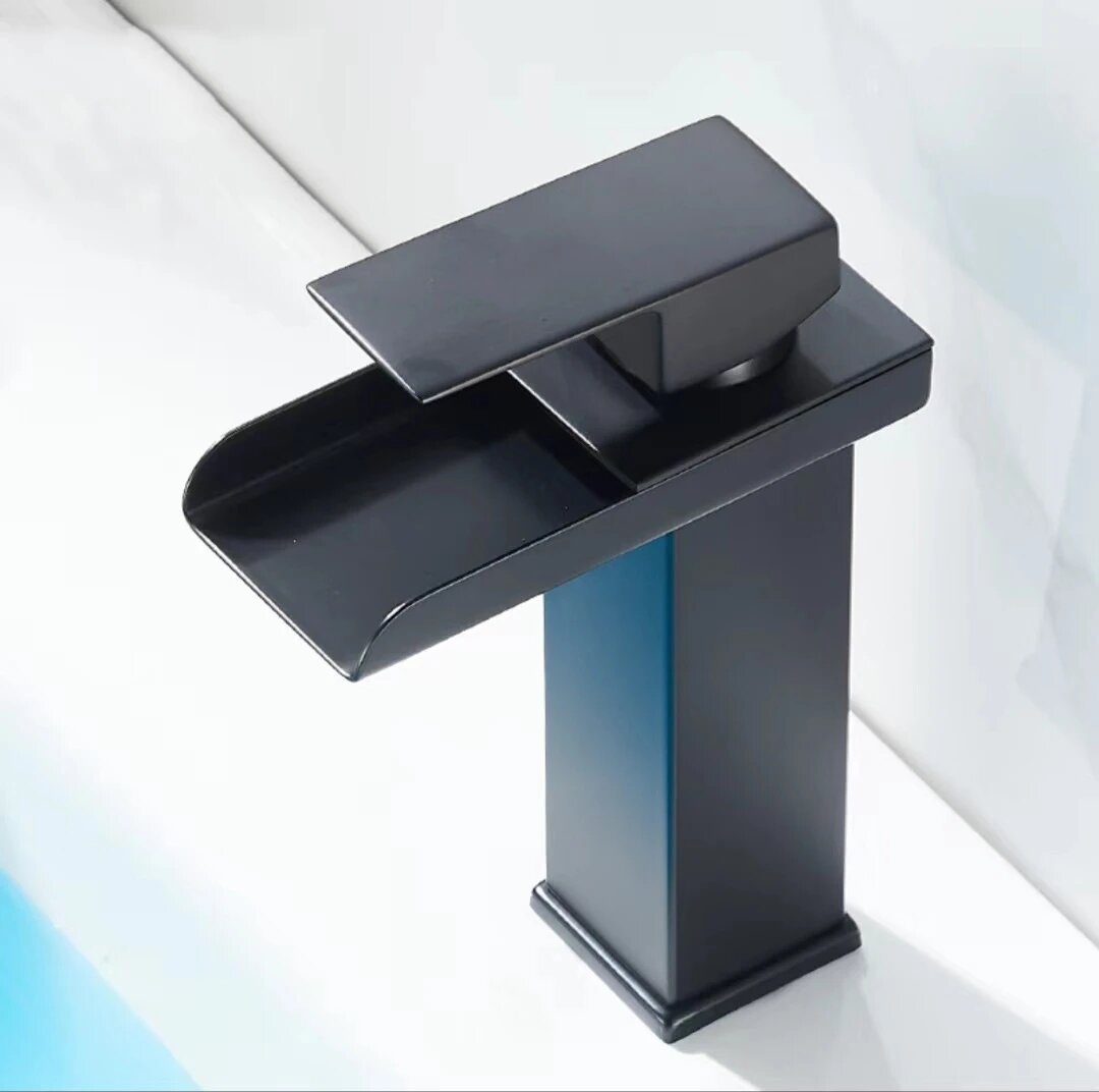 Ванна водяной насос для ванной комнаты квадратный смеситель для раковины горячей и холодной воды однорукавный смеситель хром золото-черный