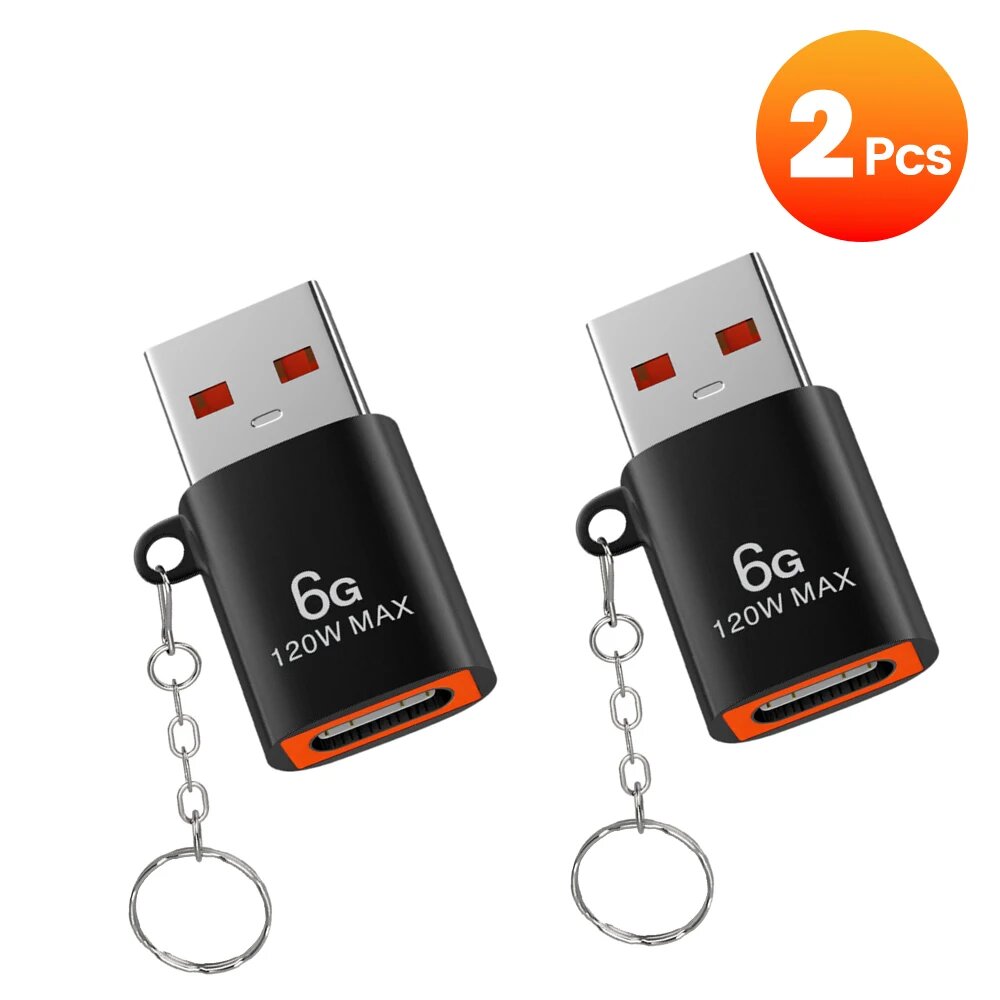 2шт. Адаптер USB Type-C на Type-C 120W, черный