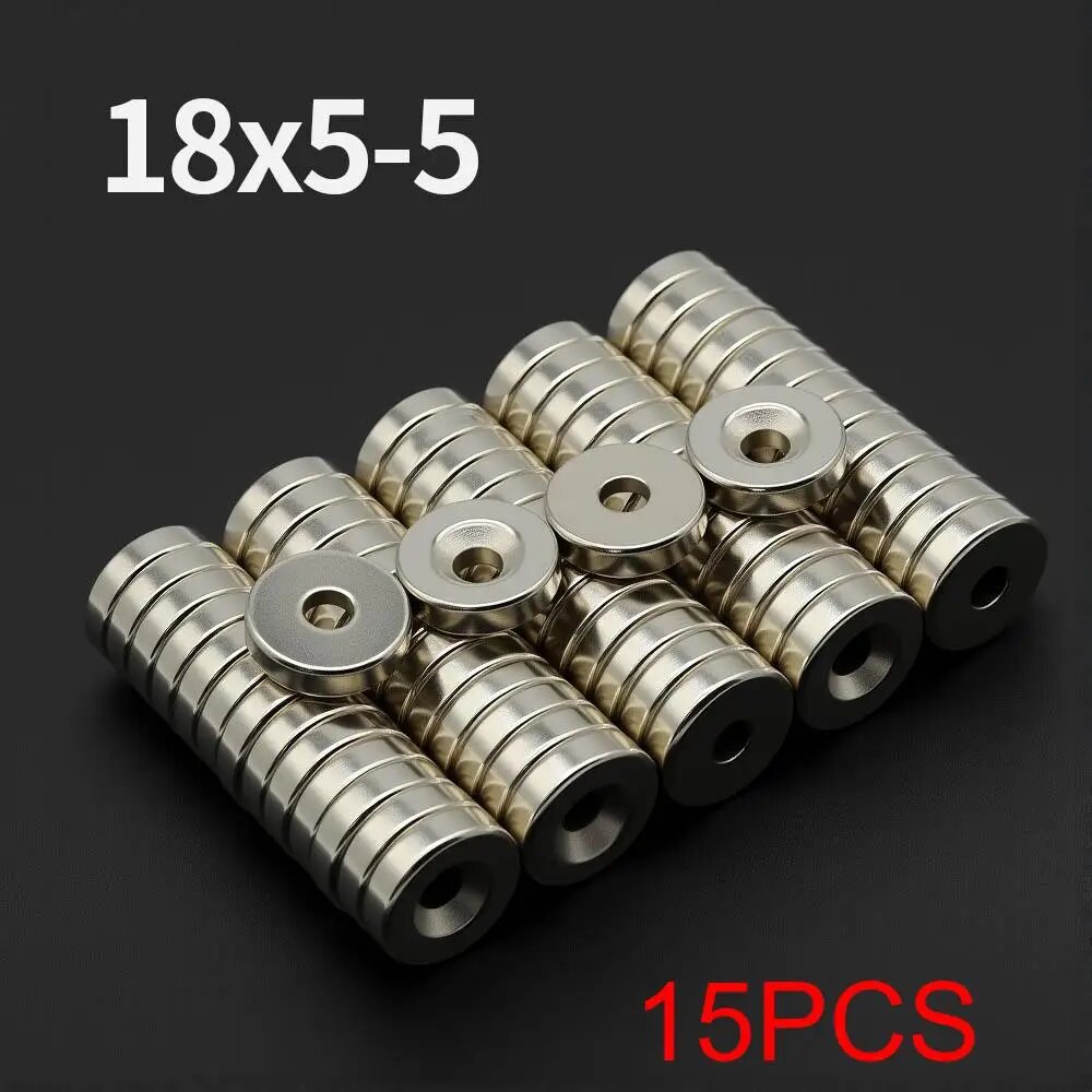 Неодимовые магниты 18x5-5mm N35 15шт